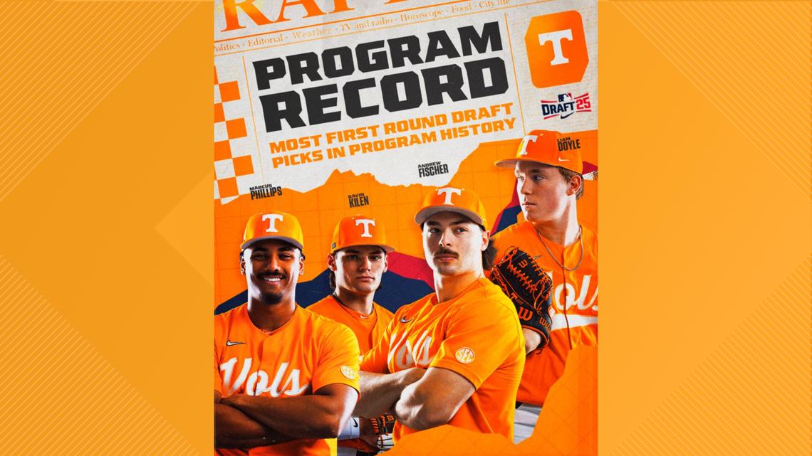 8 Tennessee players selected in three rounds of MLB Draft | wbir.com