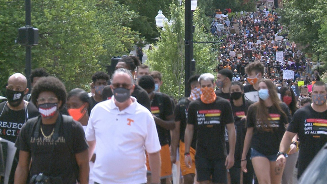 UT athletes lead hundreds in campus march for social justice | wbir.com
