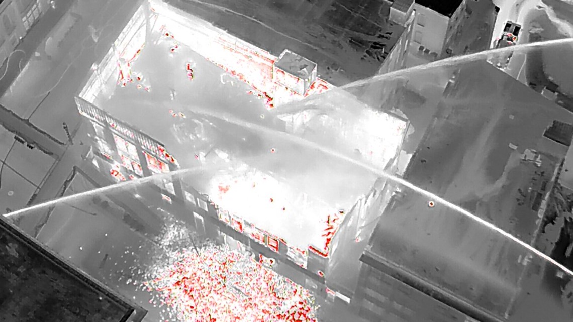 Drones helped contain fire at historic Parks-Belk Building in downtown ...