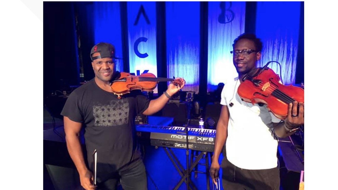 Classically trained musicians use violins to perform a blend of rock ...