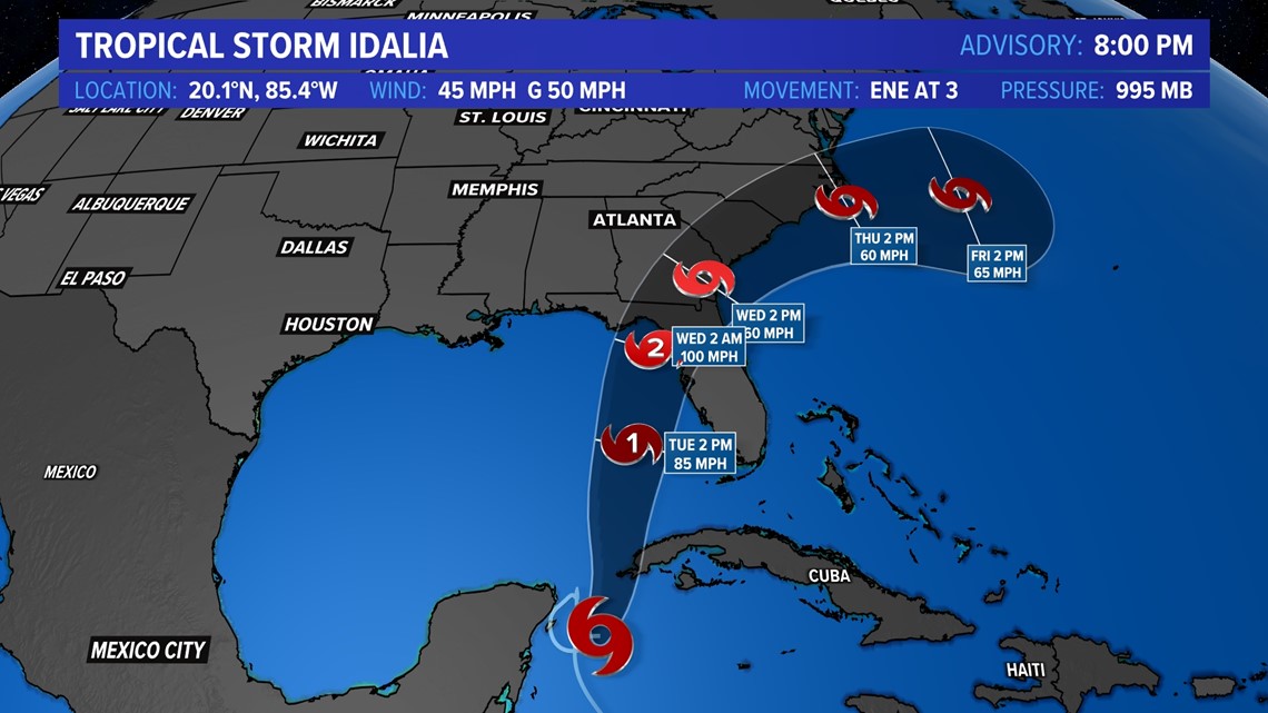 Tropical Storm Idalia Track: Storm may hit US as hurricane | wbir.com